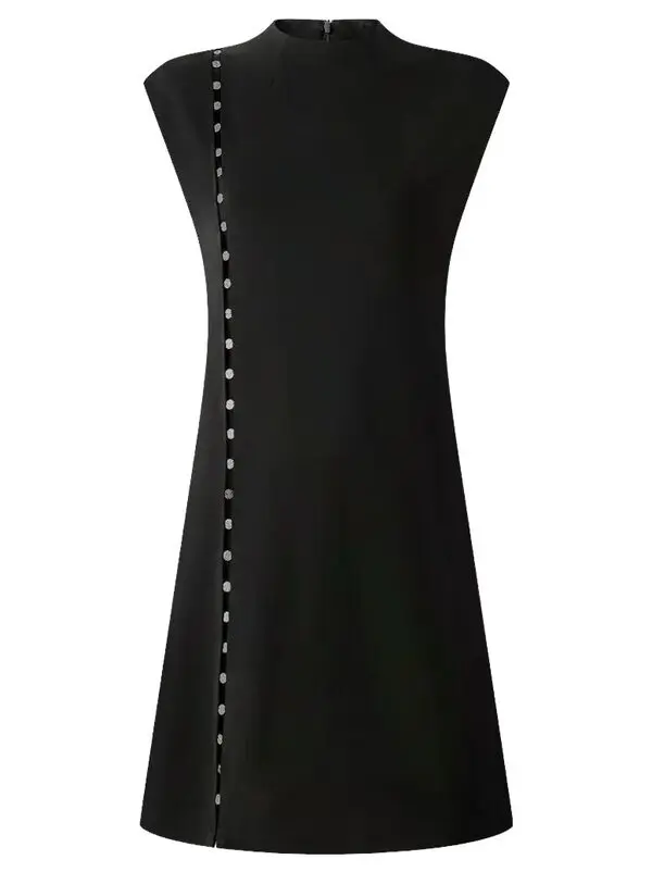 Shanghai Tang Button-embellished Mini Dress - Black