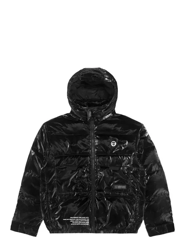 AAPE BY *A BATHING APE Moonface Hooded Down Jacket - Black