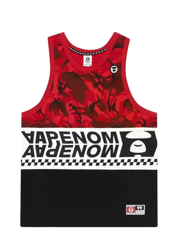 AAPE BY *A BATHING APE Camouflage-print Colourblock Tank Top - Red