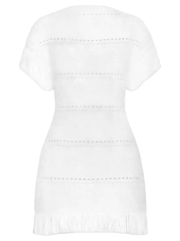 Cult Gaia Maren Fringe-trim Mini Dress - White