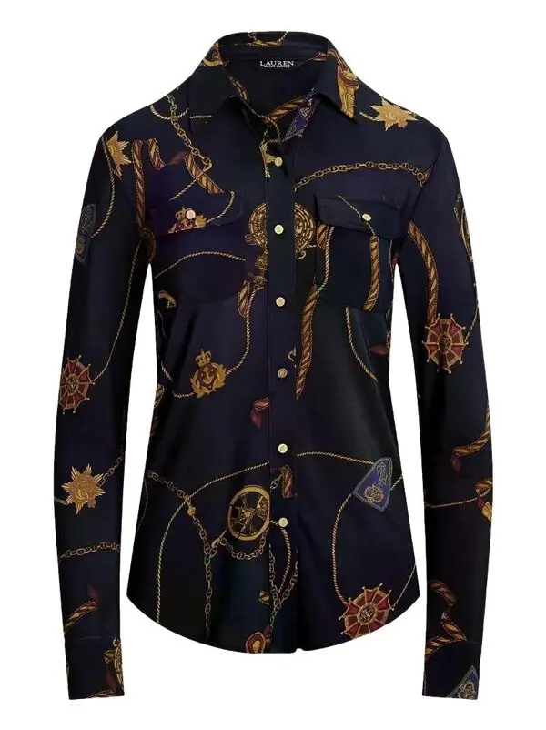 Ralph Lauren Chain-print Button-up Shirt - Blue