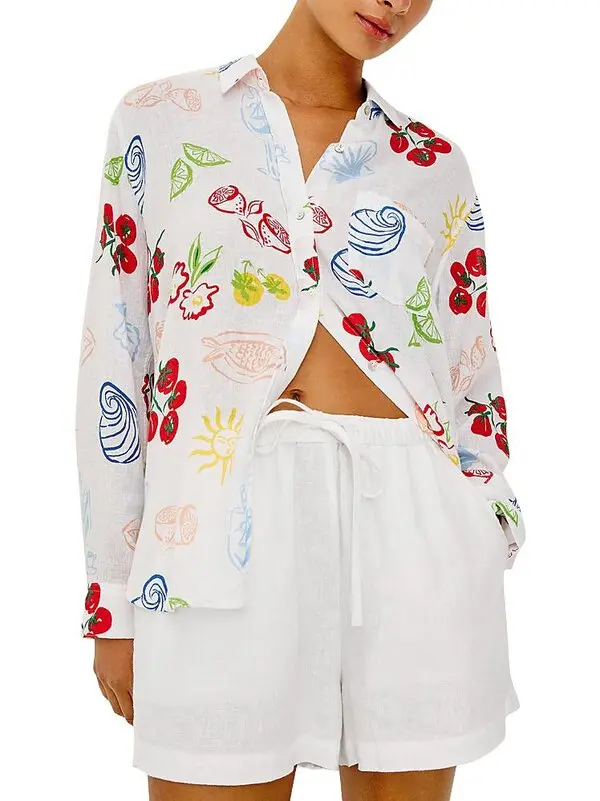 Rails Charli Printed Shirt - White Antipasti