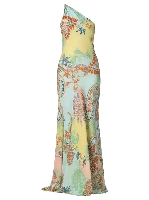 Hemant & Nandita One-shoulder Maxi Dress - Blue