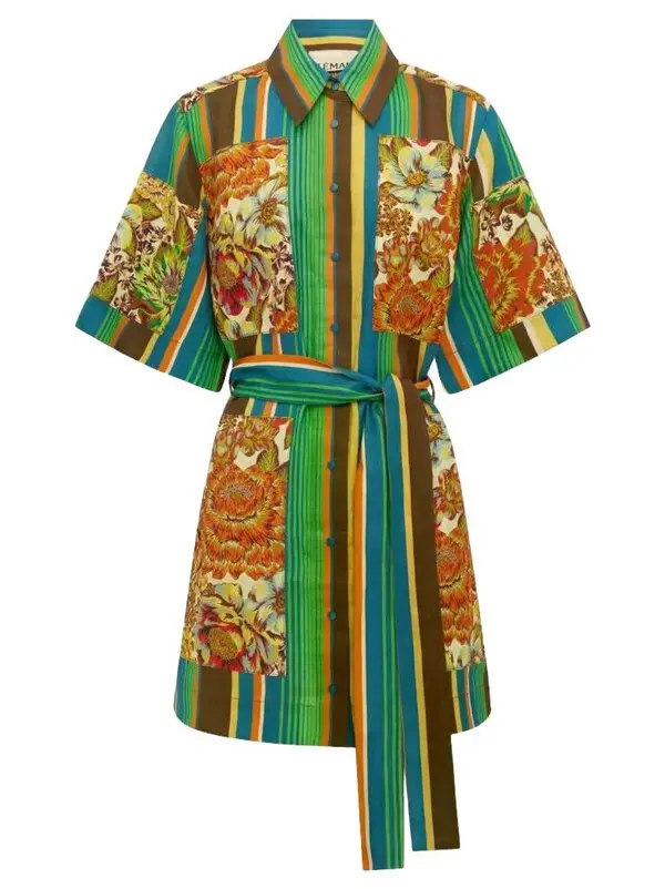 ALEMAIS Charlie Floral-print Mini Dress - Green