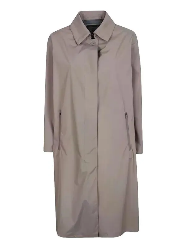 Herno Concealed-fastening Pleated Coat - Grey