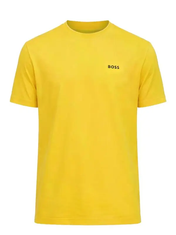 BOSS Logo-detail Cotton T-shirt - Yellow