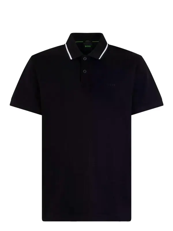 BOSS Join Paddy Tipping-detail Short-sleeve Polo Shirt - Black