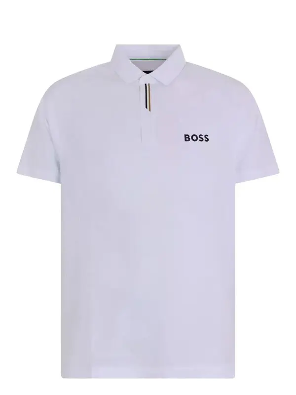 BOSS Logo-detail Short-sleeve Polo Shirt - White