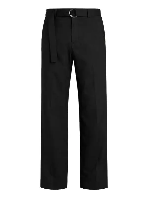 PT TORINO Belted Straight-leg Trousers - Black