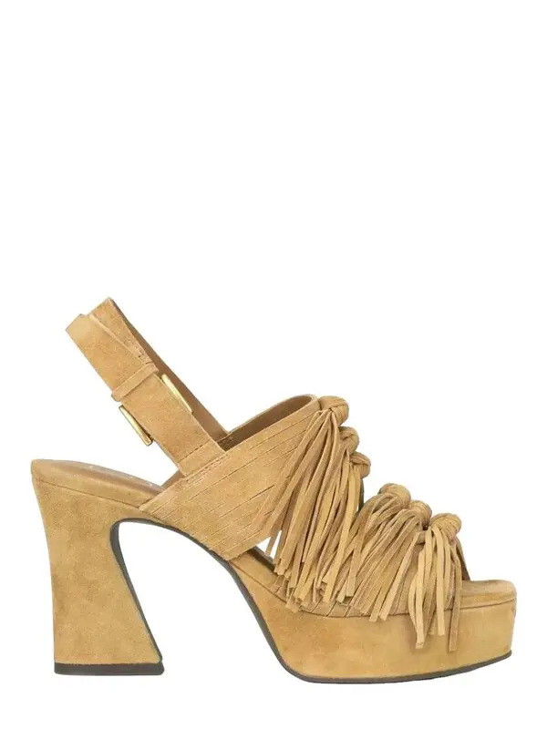 Ash Oprah Fringed Suede Sandals - Neutrals