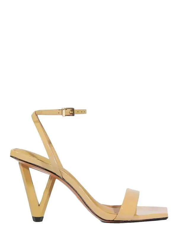 Schutz Patent-finish Sculptural-heel Sandals - Neutrals