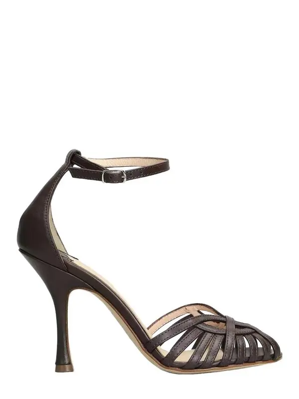 ANNA F. Caged Buckle-fastening Sandals - Brown