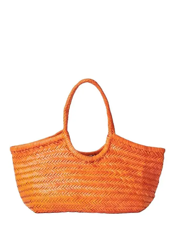 Dragon Diffusion Large Nantucket Woven Leather Shoulder Bag - Orange