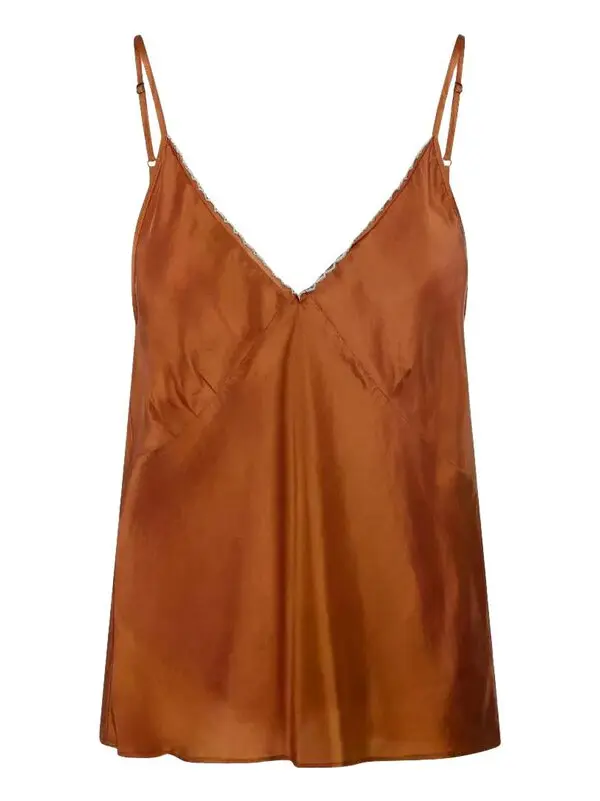 FORTE_FORTE Scallop-trim Camisole Top - Brown