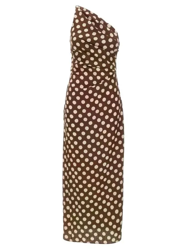Faithfull The Brand Simona Polka-dot Maxi Dress - Brown