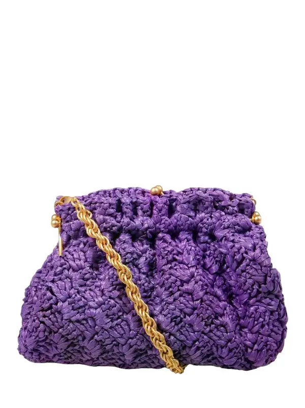 AMATO DANIELE Raviolo Woven Chain-link Clutch - Purple