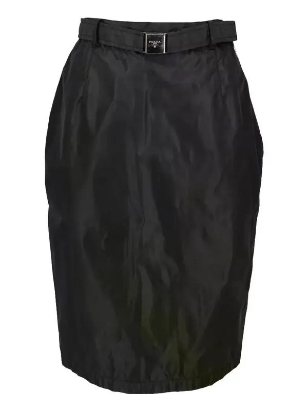Prada Re-nylon Belted Skirt - Black