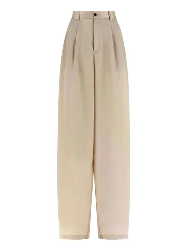 MAISON JEJIA Crinkled-effect Tailored Trousers - Neutrals