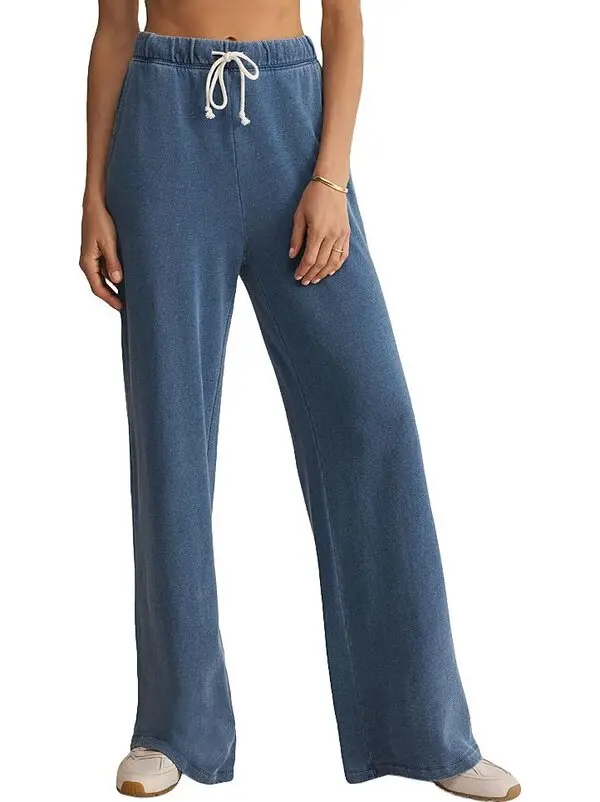 Z Supply Hunter Knit Denim Pants - Calypso Blue Indigo