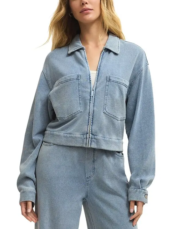 Z Supply Heritage Knit Denim Jacket - Ocean Air Indigo
