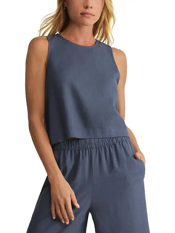 Z Supply Sloane Linen Blend Top - Vintage Indigo