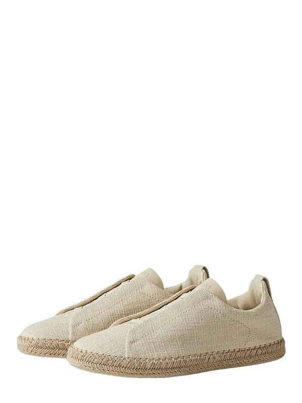 Zegna Triple Stitch Espadrille Flats - Off White