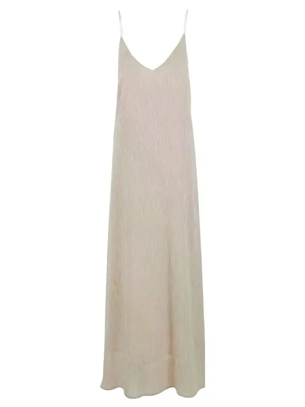RAME Frayed V-neck Maxi Dress - Neutrals
