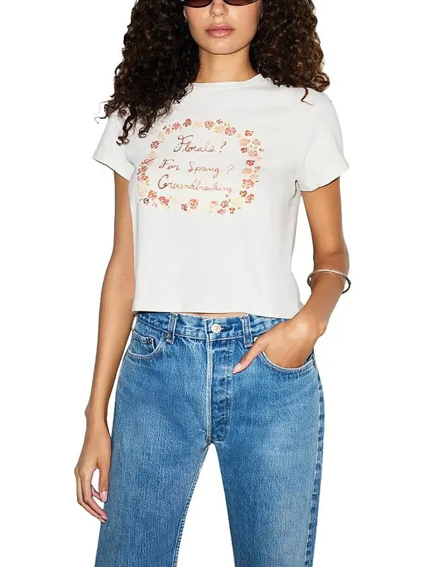RE/DONE 1950's Florals Boxy Tee - Vintage White