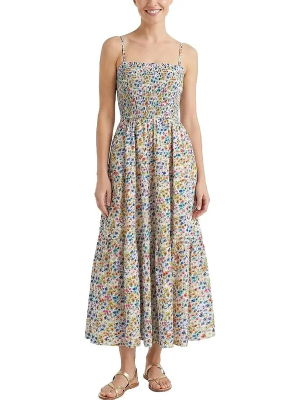 CHANGE OF SCENERY Kristen Printed Tiered Midi Dress - Wildflower Fields