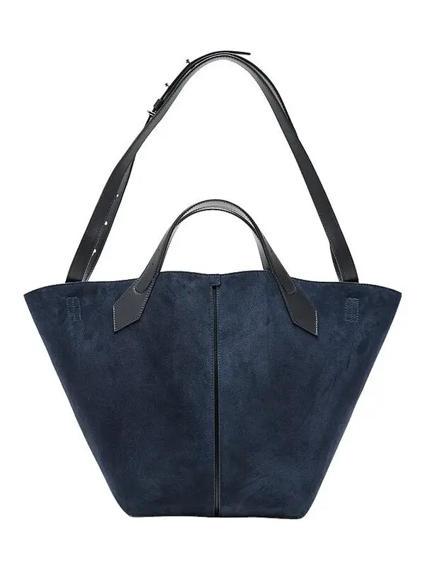 Proenza Schouler Chelsea Large Suede Tote Bag - Dark Navy