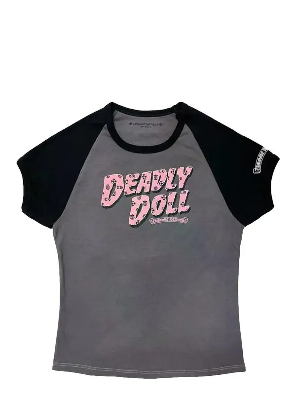 Chrome Hearts Deadly Doll Cropped T-shirt - Grey
