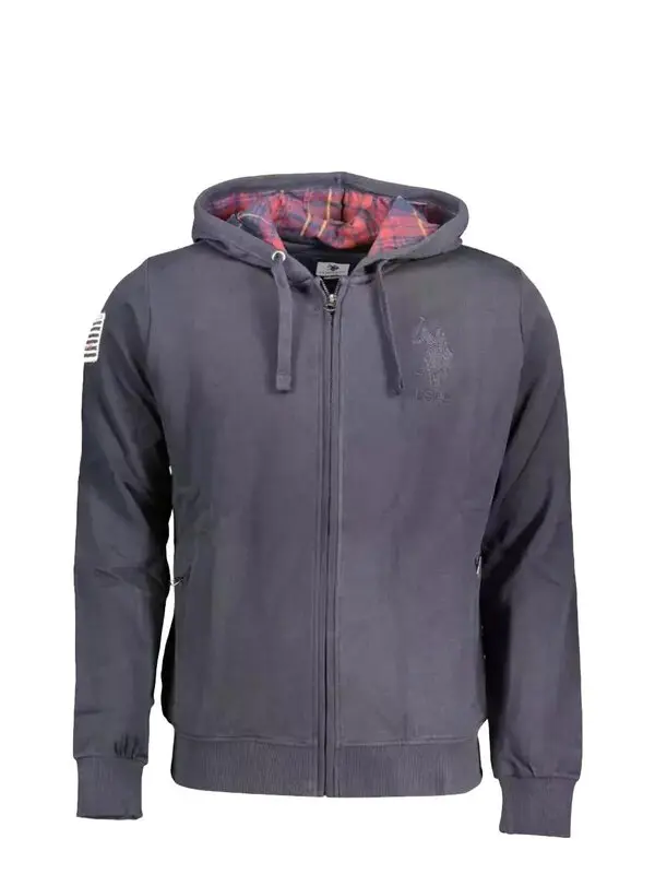 U.s. Polo Assn. Logo-embroidered Zip-up Hoodie - Blue