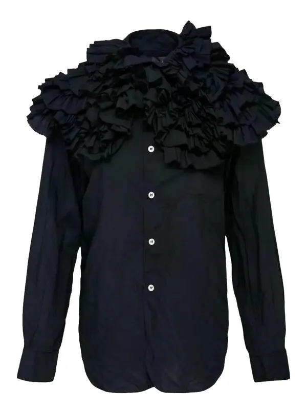 Comme Des Garçons Ruffled Long-sleeve Shirt - Black
