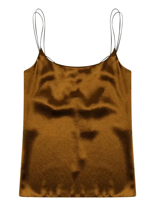ALYSI Satin Top - Brown