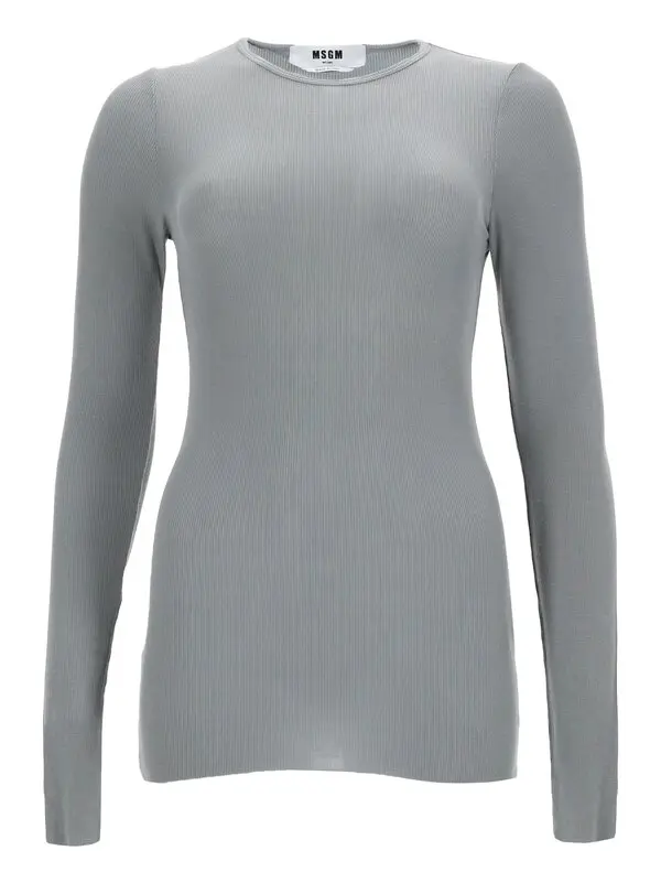 MSGM T-shirt In Viscosa - Grey