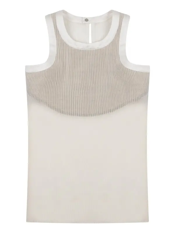 Sacai Sleeveless Chiffon Top - Ivory