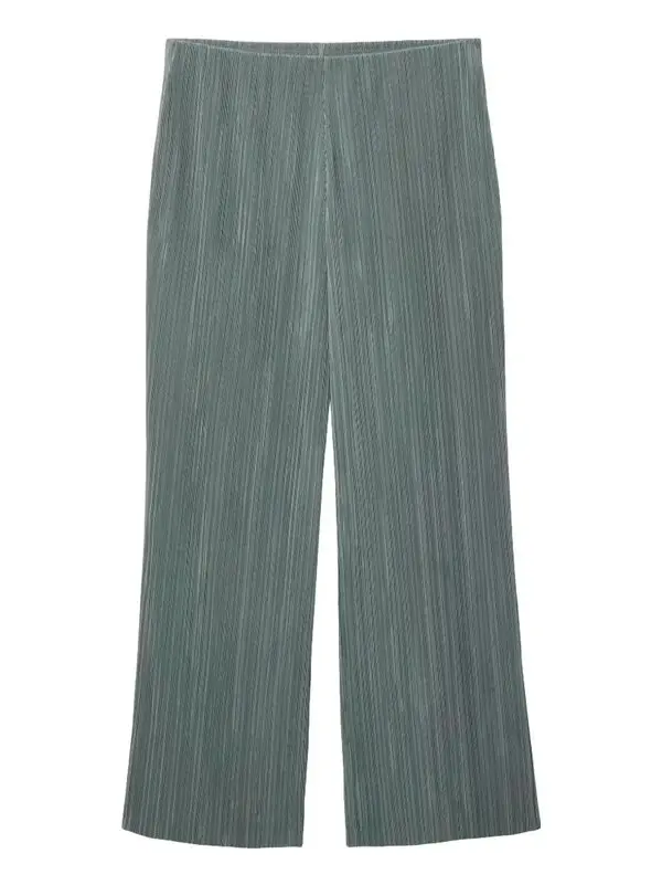 Calvin Klein Plissé-effect Wide-leg Trousers - Grey