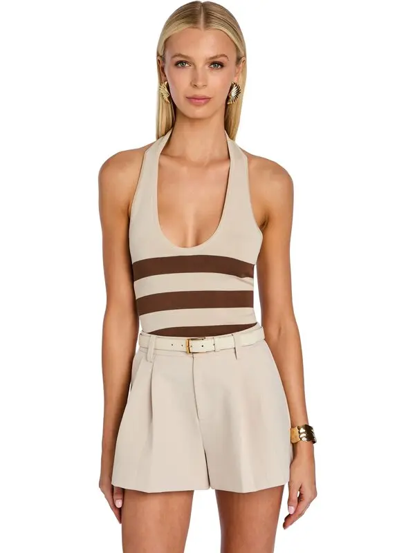 SEROYA Amira Knit Tank - Almond/ Cocoa Brown