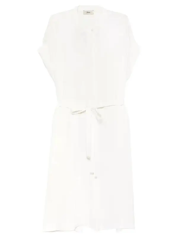 Herno Band-collar Midi Dress - White