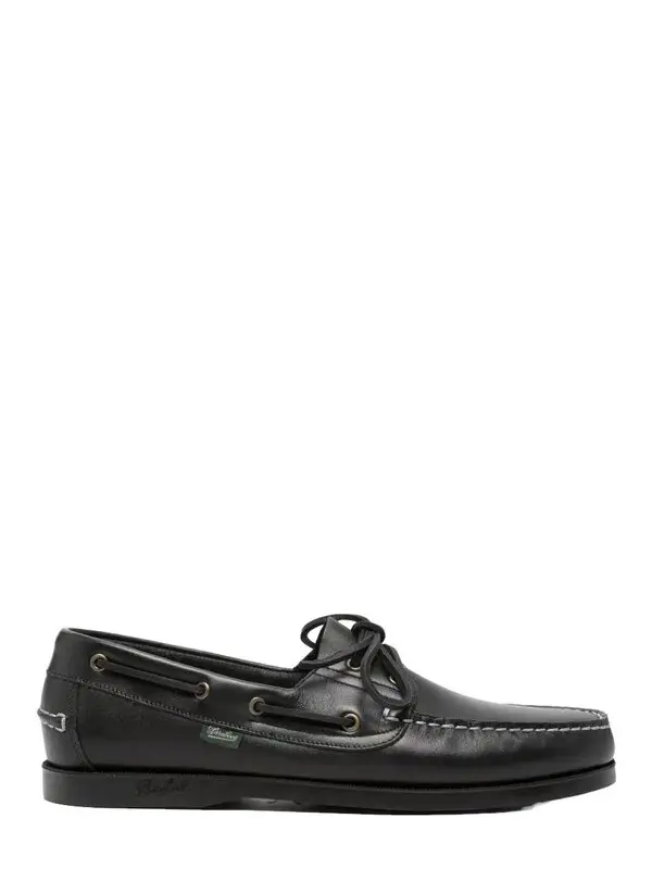 Paraboot Barth Leather Boat Shoes - Black