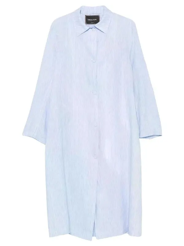 Fabiana Filippi Linen Striped Shirt Dress - Blue
