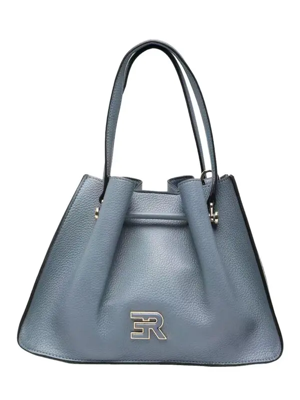 ERMANNO FIRENZE Anora Small Logo-plaque Grained-leather Tote - Blue