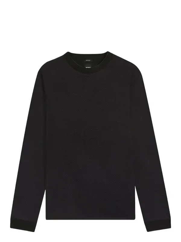 BOSS Talley Jacquard Long-sleeve T-shirt - Black