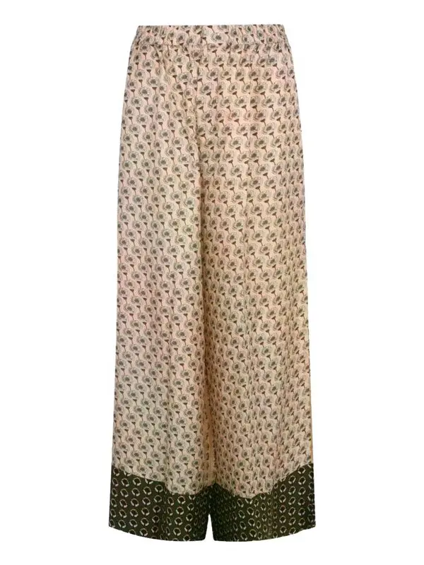 Biyan Paislee Printed Wide-leg Trousers - Neutrals