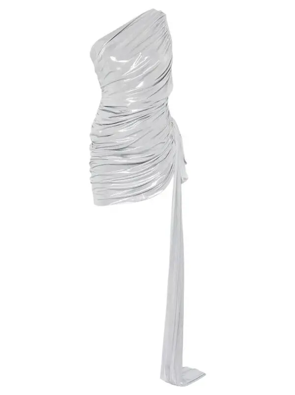 Norma Kamali Diana Ruched-finish Mini Dress - Silver