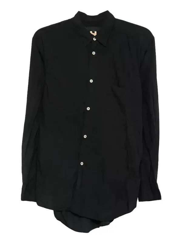 Comme Des Garçons Zip-detail Long-sleeve Shirt - Black