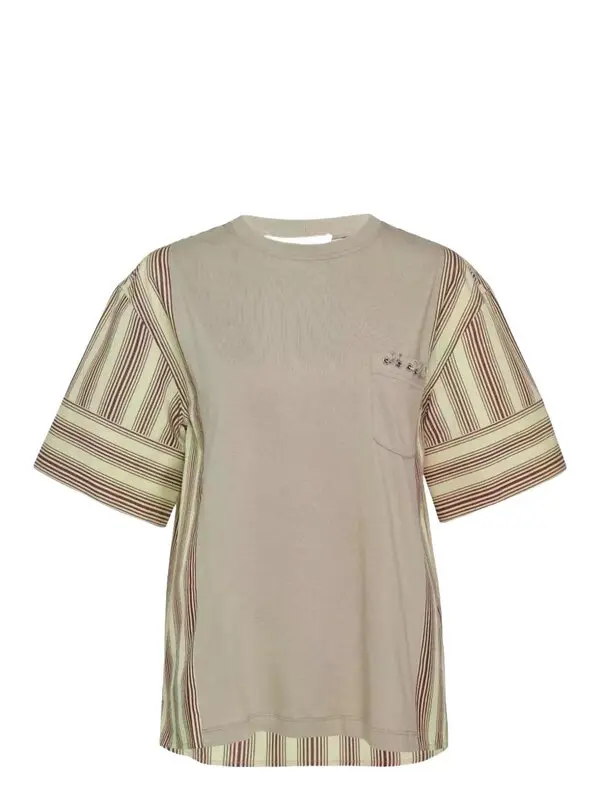 3.1 Phillip Lim Striped-panel Pocket T-shirt - Neutrals