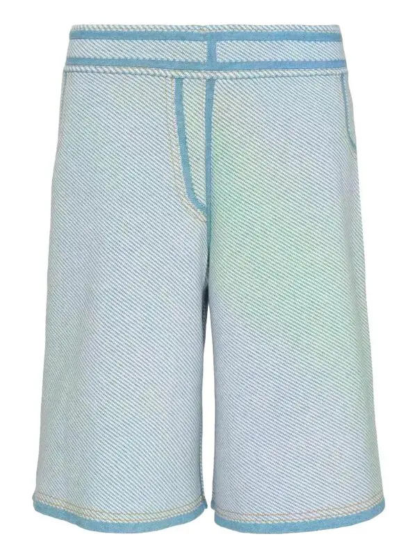 3.1 Phillip Lim Denim-print Wide Leg Shorts - Blue