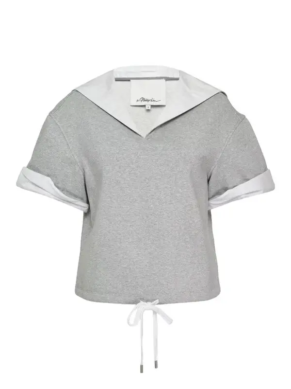 3.1 Phillip Lim Sailor-collar Drawstring Top - Grey