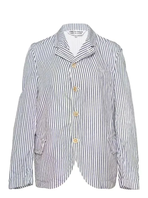 Comme Des Garçons Stripe-pattern Long-sleeve Blazer - Blue